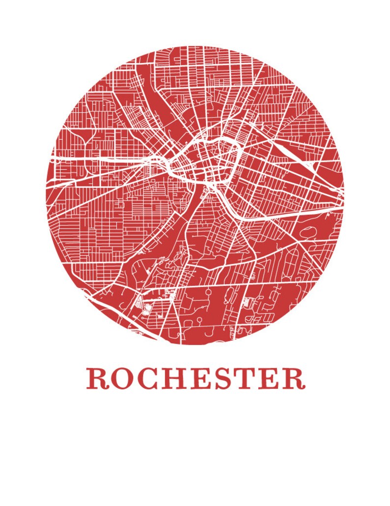 Rochester Map Print City Map Poster - Etsy