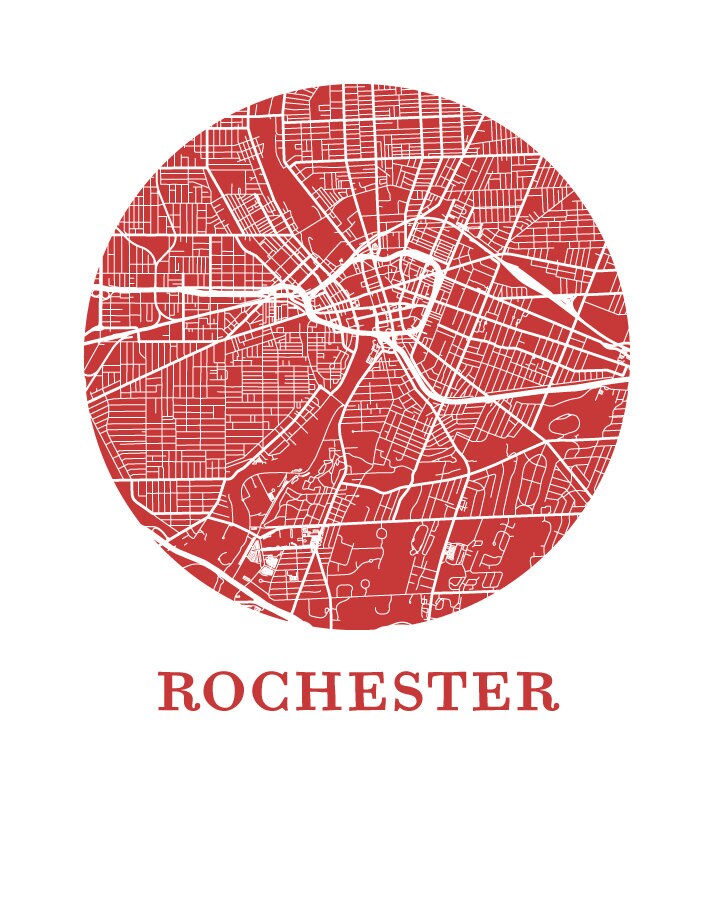 Rochester Map Print City Map Poster - Etsy