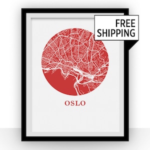 Oslo Map Print City Map Poster - Etsy