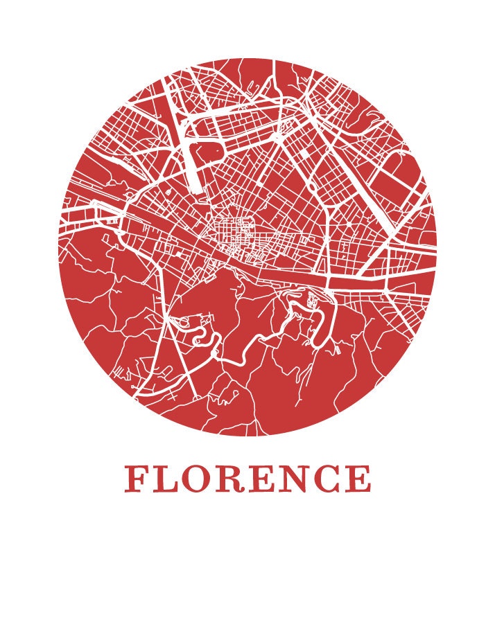 Florence Map Print City Map Poster - Etsy