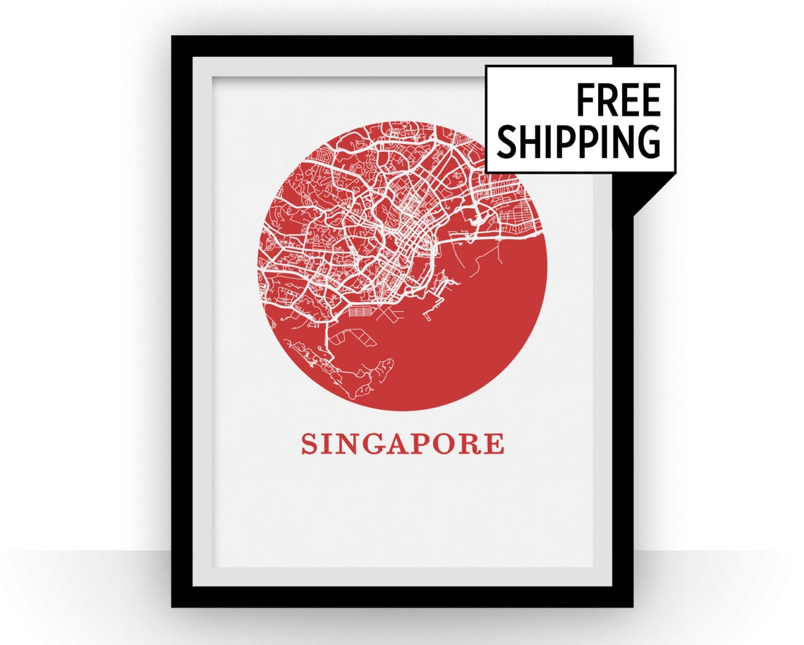Singapore Map Print City Map Poster - Etsy