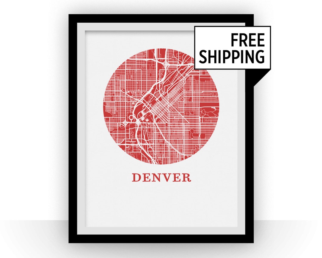 Denver Map Print City Map Poster - Etsy