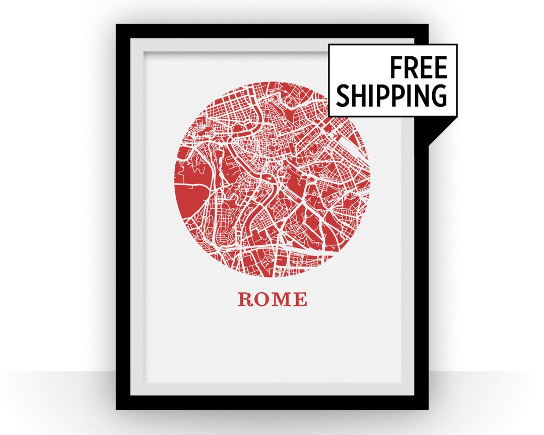 Imprimir mapa de Roma ciudad mapa Poster - Etsy México