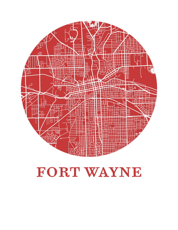 Fort Wayne Map Print City Map Poster - Etsy