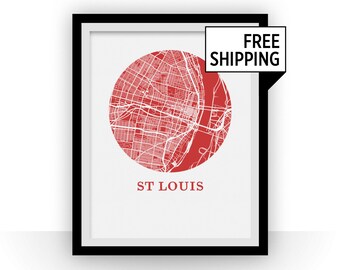 St Louis Map Print Full Color Map Poster - Etsy