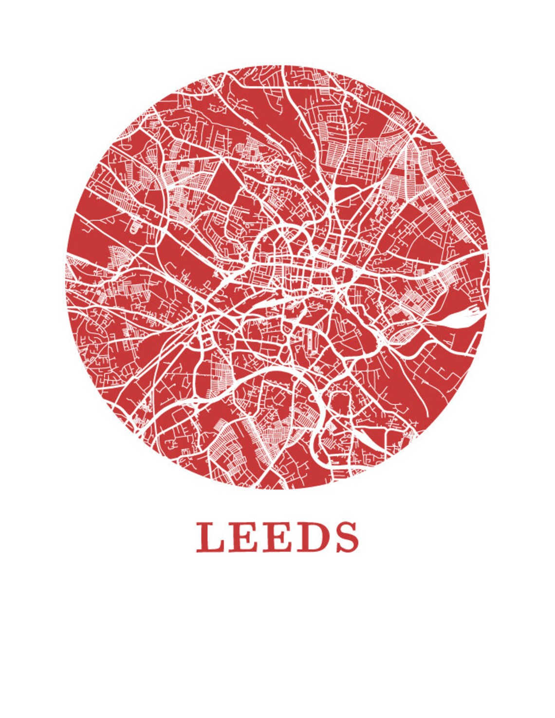 Leeds Map Print City Map Poster - Etsy