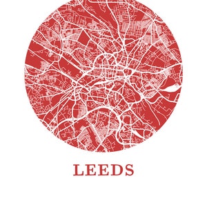 Leeds Map Print City Map Poster - Etsy