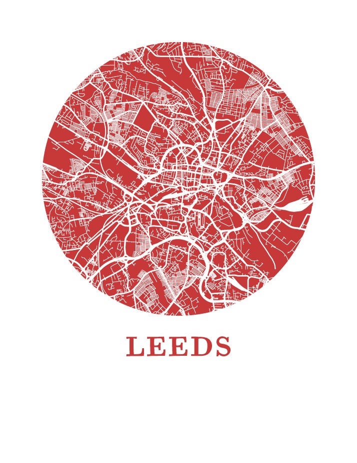Leeds Map Print City Map Poster - Etsy