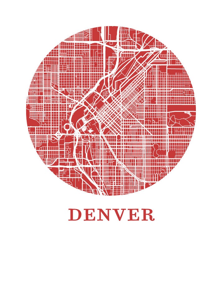 Denver Map Print City Map Poster - Etsy