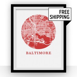 Baltimore Map Print City Map Poster - Etsy