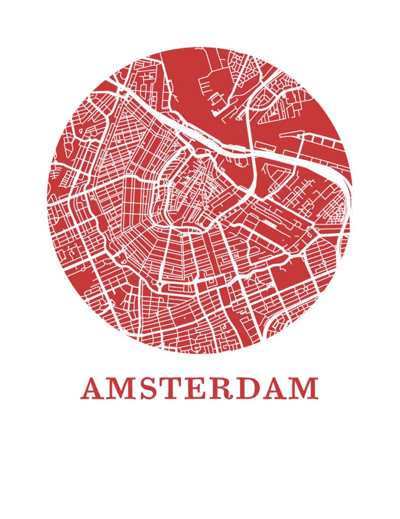 Amsterdam Map Print City Map Poster | Etsy