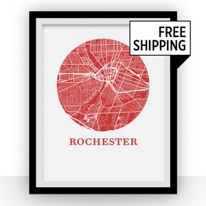 Rochester Map Print City Map Poster - Etsy