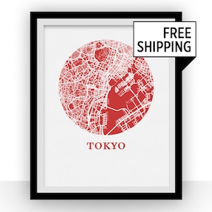 Tokyo Map Print City Map Poster - Etsy
