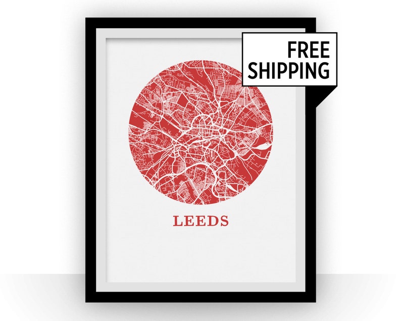 Leeds Map Print City Map Poster - Etsy