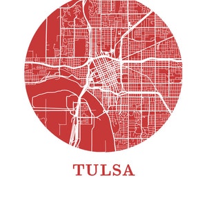 Tulsa Map Print City Map Poster - Etsy