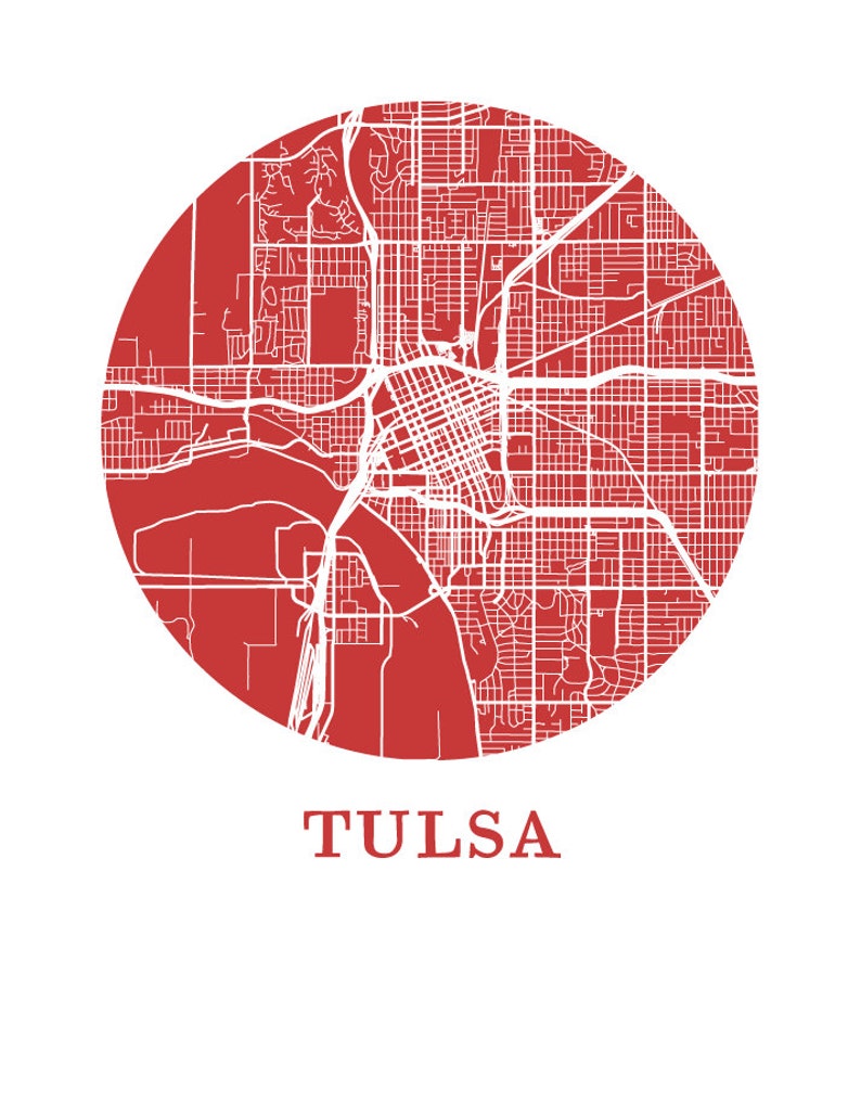 Tulsa Map Print City Map Poster - Etsy