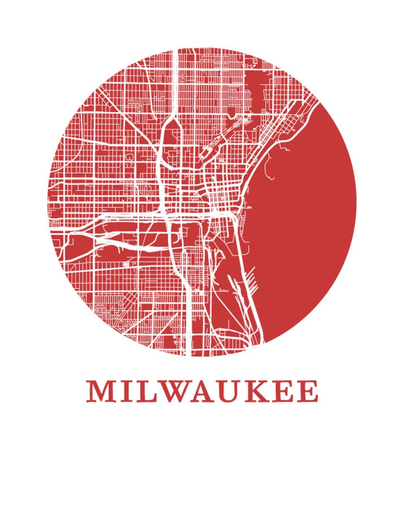 Milwaukee Map Print City Map Poster - Etsy