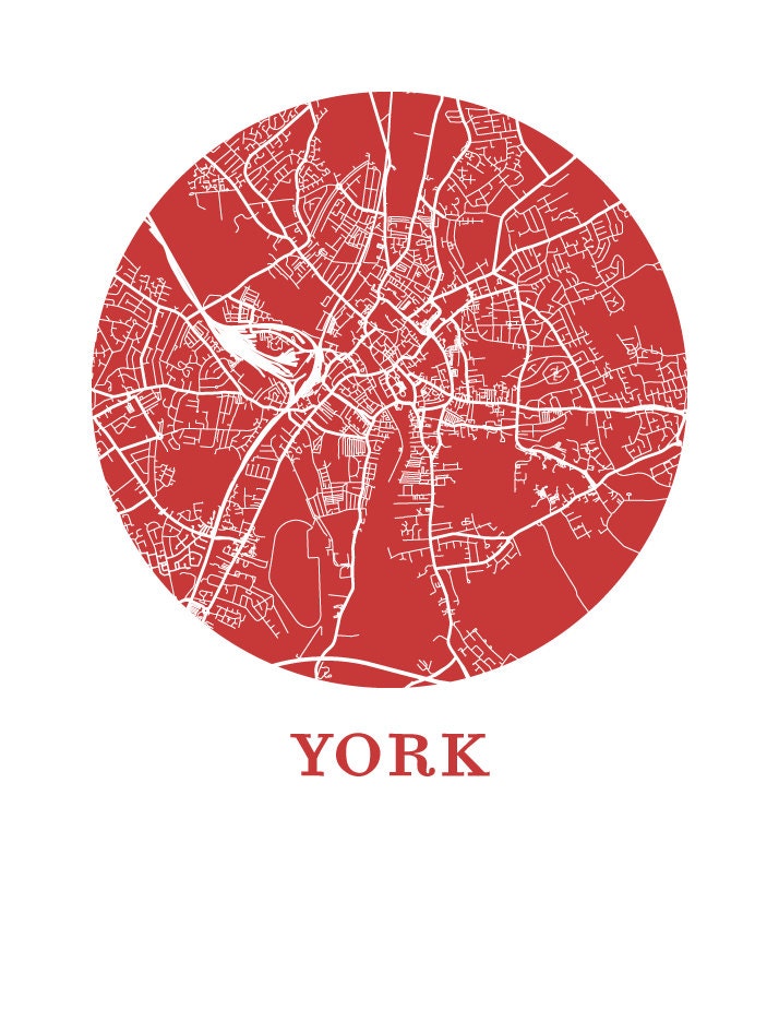 York Map Print City Map Poster - Etsy