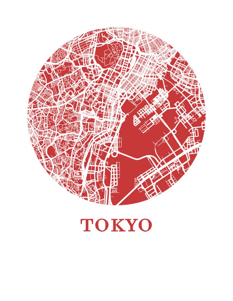 Tokyo Map Print City Map Poster - Etsy