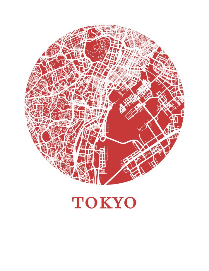 Tokyo Map Print City Map Poster - Etsy