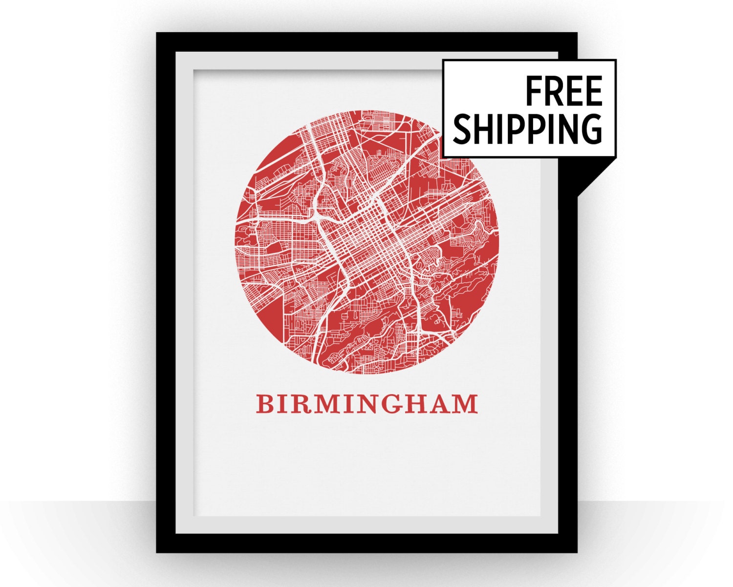 Birmingham Alabama Map Print City Map Poster - Etsy