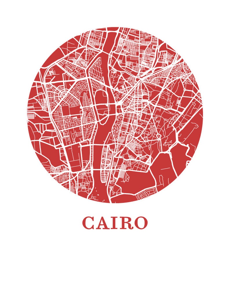 Cairo Map Print City Map Poster - Etsy