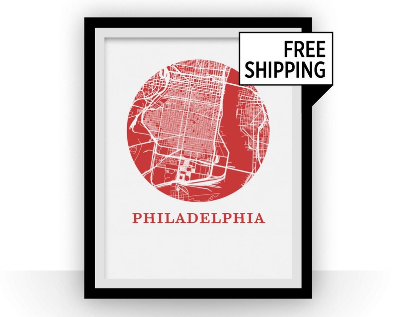 Philadelphia Map Print City Map Poster - Etsy