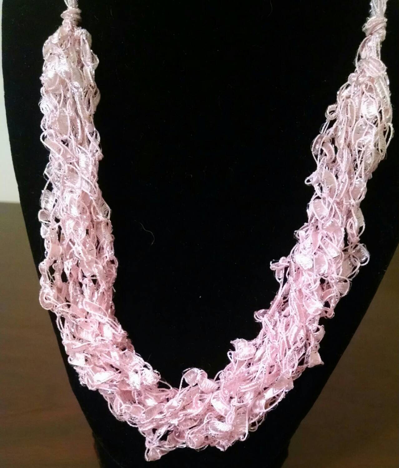 Light Pink Trellis Necklace / Crochet Necklace Item No. 102B Perfect ...