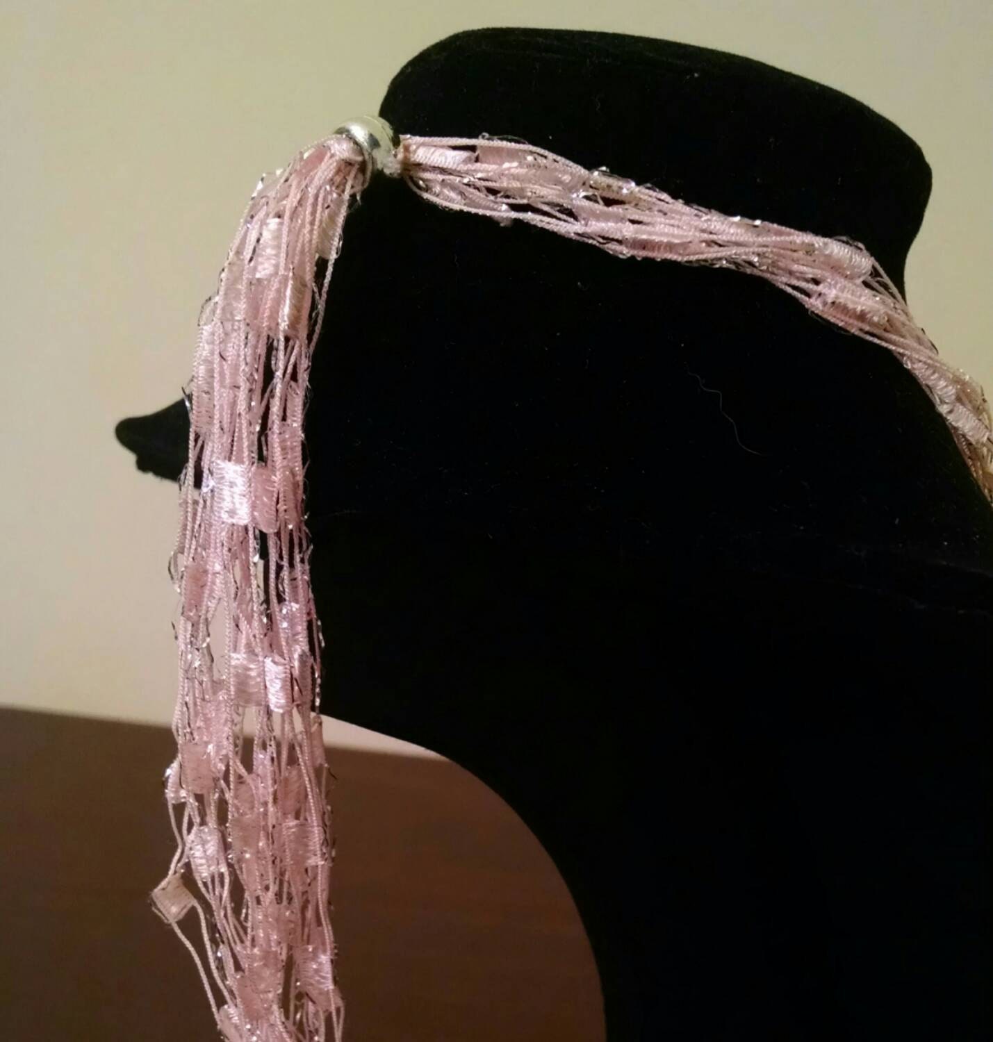 Light Pink Trellis Necklace / Crochet Necklace Item No. 102B Perfect ...