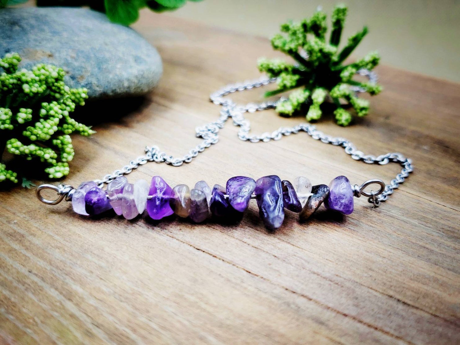 Amethyst Necklace / Amethyst Jewelry / Amethyst Stone Necklace - Etsy