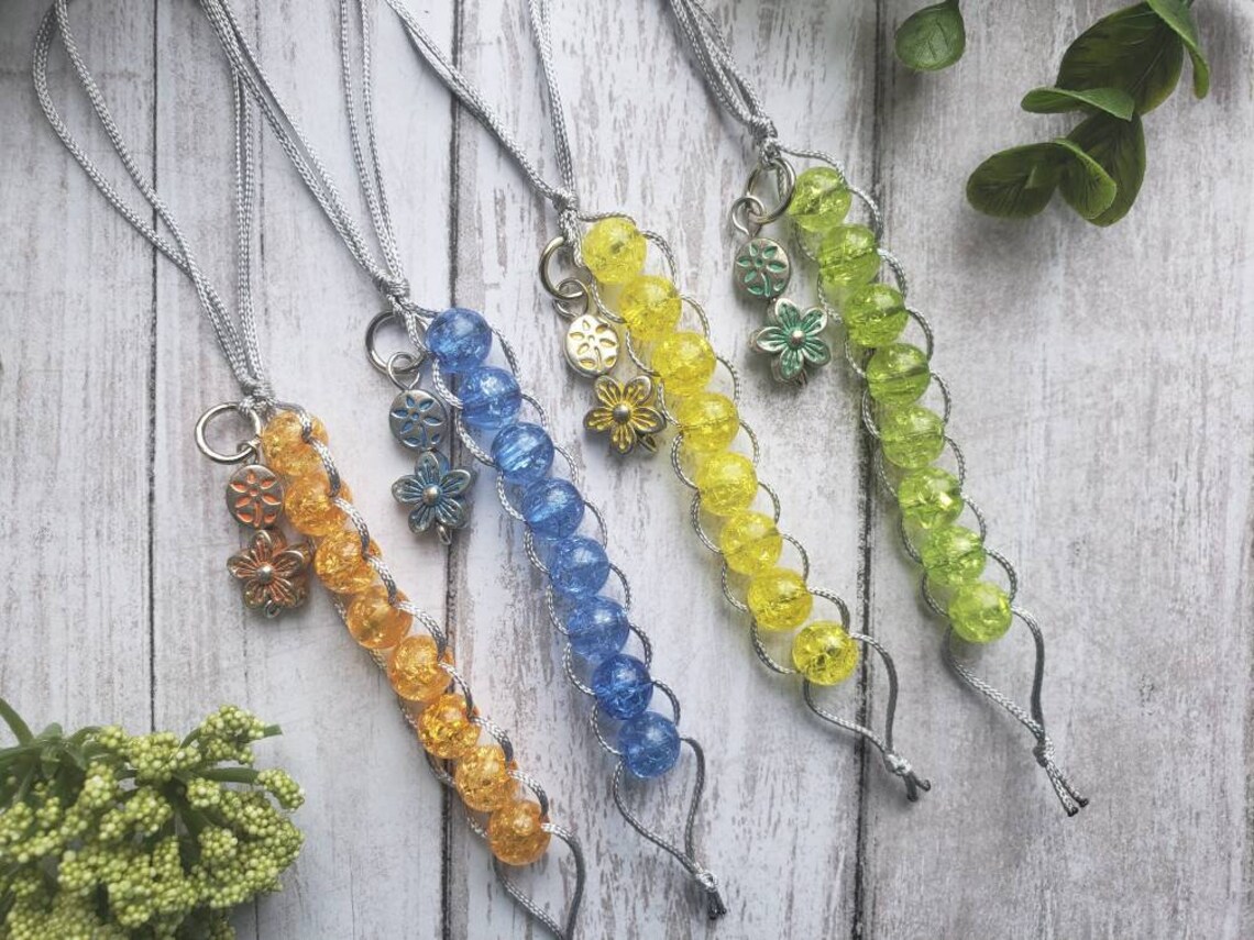 Flower Water Tracker Beads / Floral Water Bottle Tracker / - Etsy