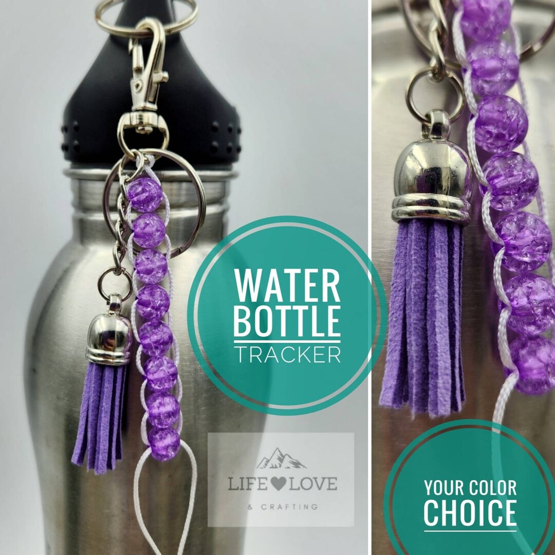 Tassel Water Bottle Counter / Water Refill Tracker Beads / Water Bottle ...