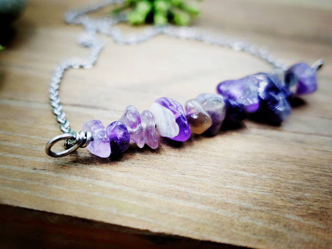 Amethyst Necklace / Amethyst Jewelry / Amethyst Stone Necklace - Etsy