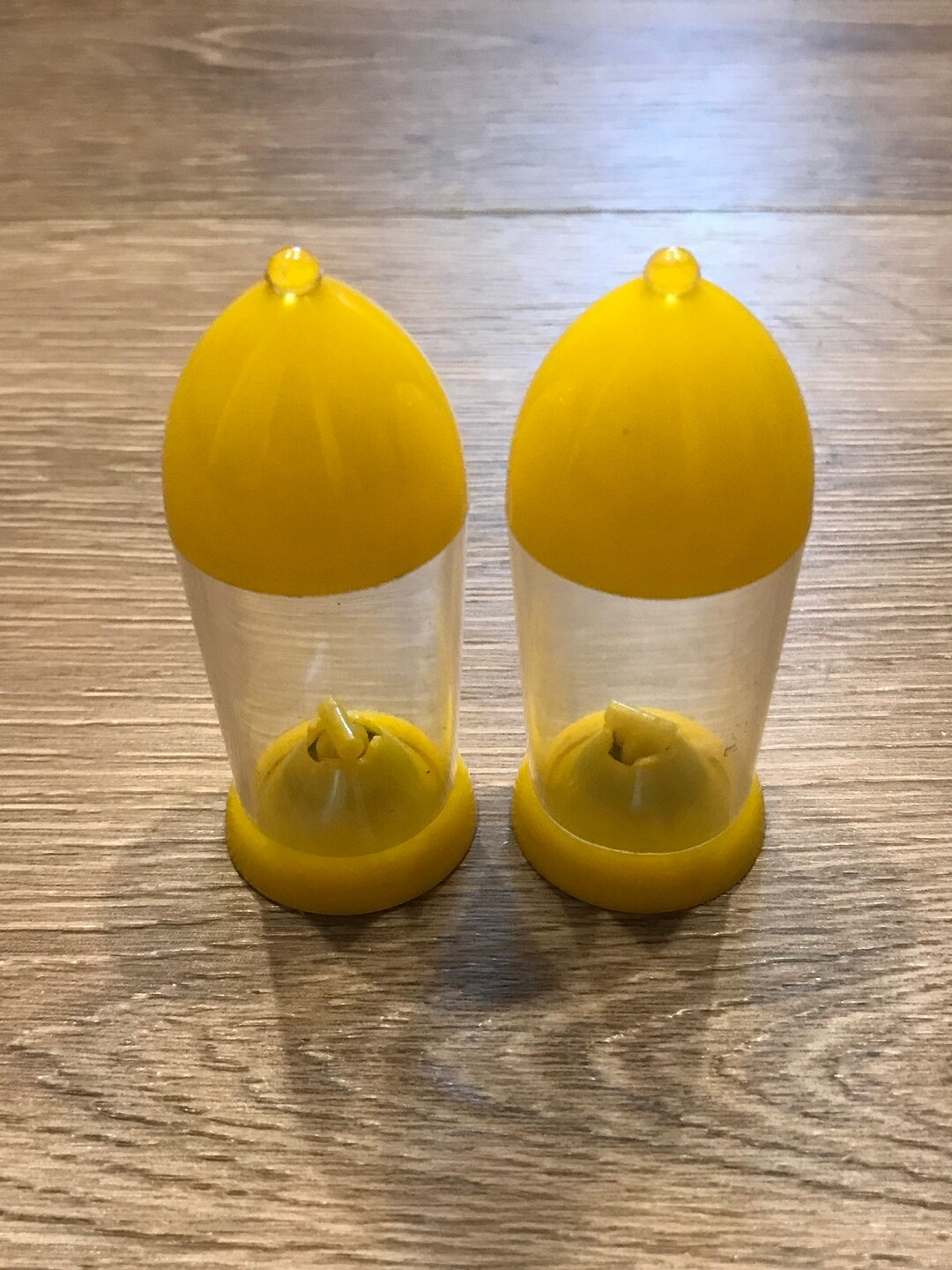Vintage Yellow Rocket Salt & Pepper Shakers, Atomic Ball Point Design ...