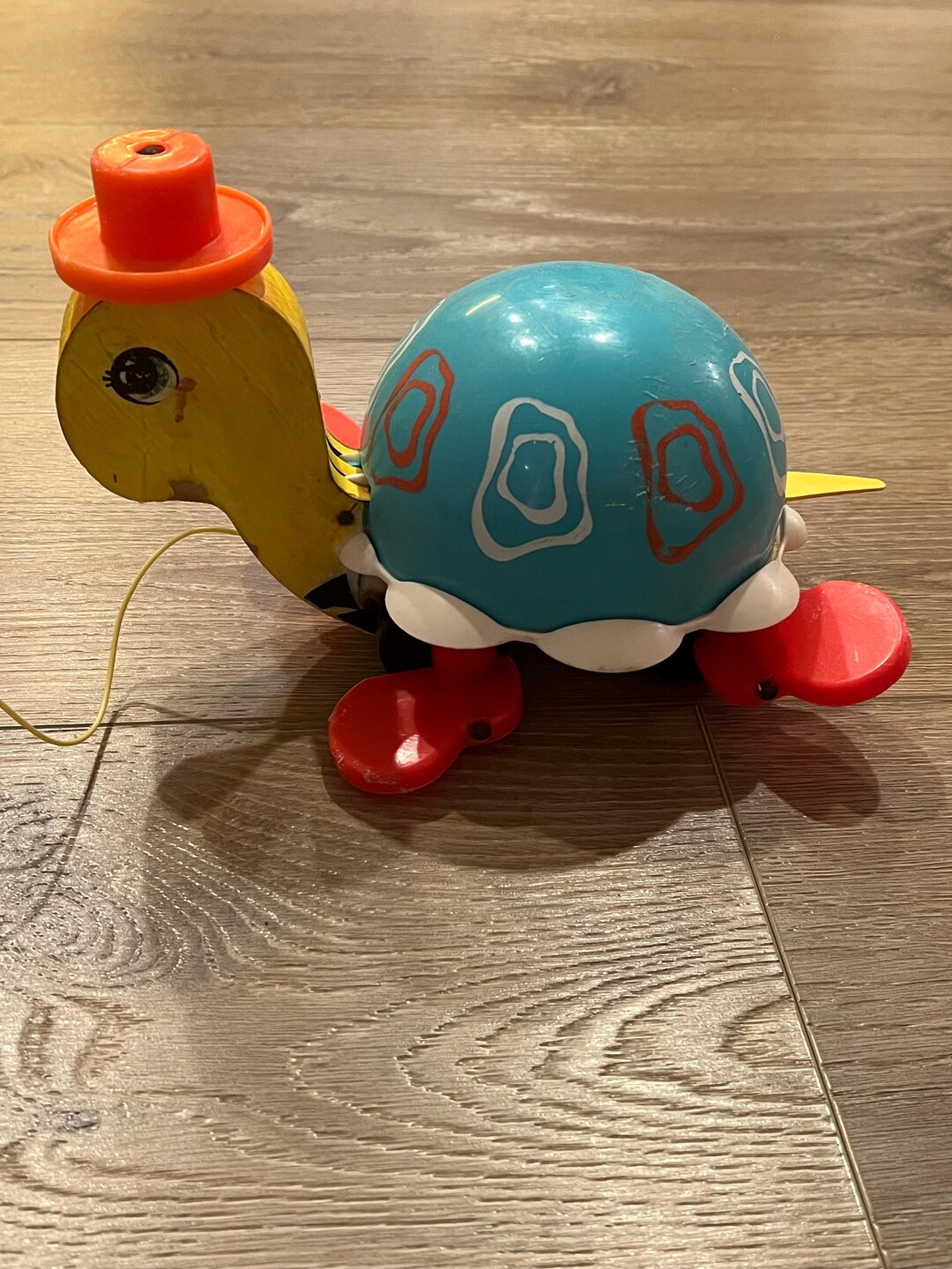 Vintage Fisher Price Tip Toe Turtle Musical Action Pull Toy, Vintage ...
