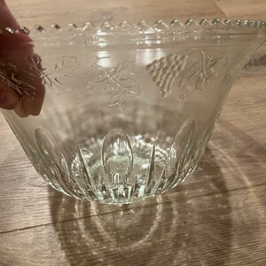 Vintage Indiana Glass Princess Clear Grape Punch Bowl Set: Mid Century ...