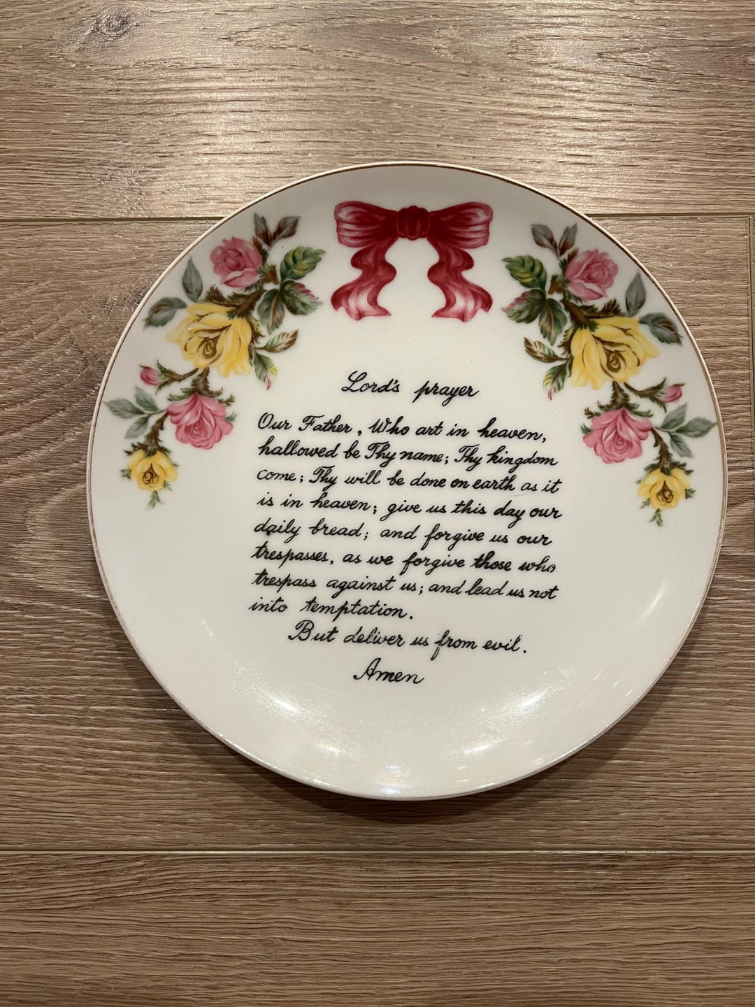Vintage the Lords Prayer Decorative Wall Plate, Wall Hanging, Vintage ...