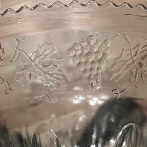 Vintage Indiana Glass Princess Clear Grape Punch Bowl Set: Mid Century ...