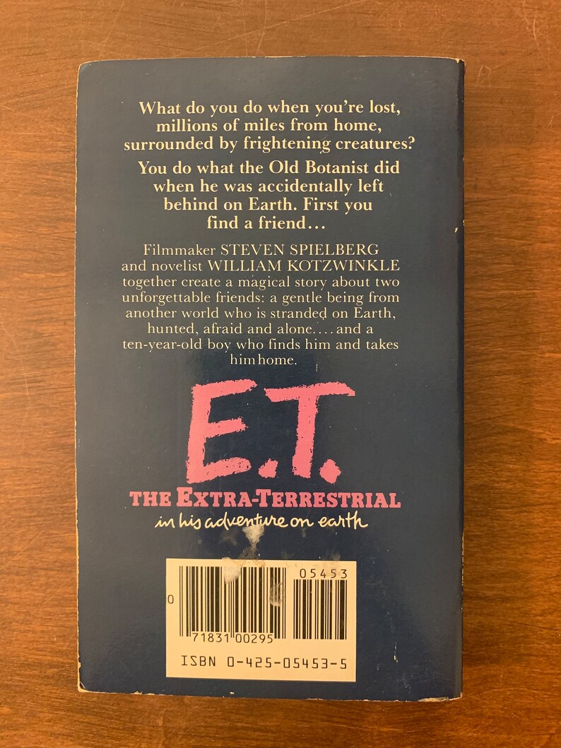 E.T. the Extra-terrestrial 80s Vintage Movie Tie-in Paperback - Etsy