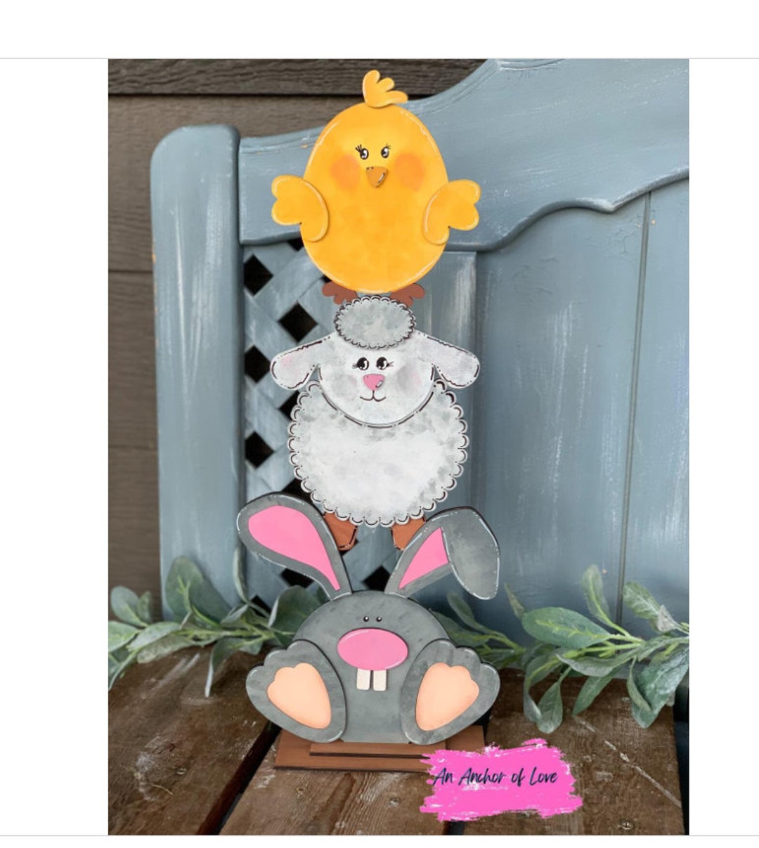 Standing Bunny, Chick, and Lamb Sign-easter Porch Sign- Easter Decor - Etsy