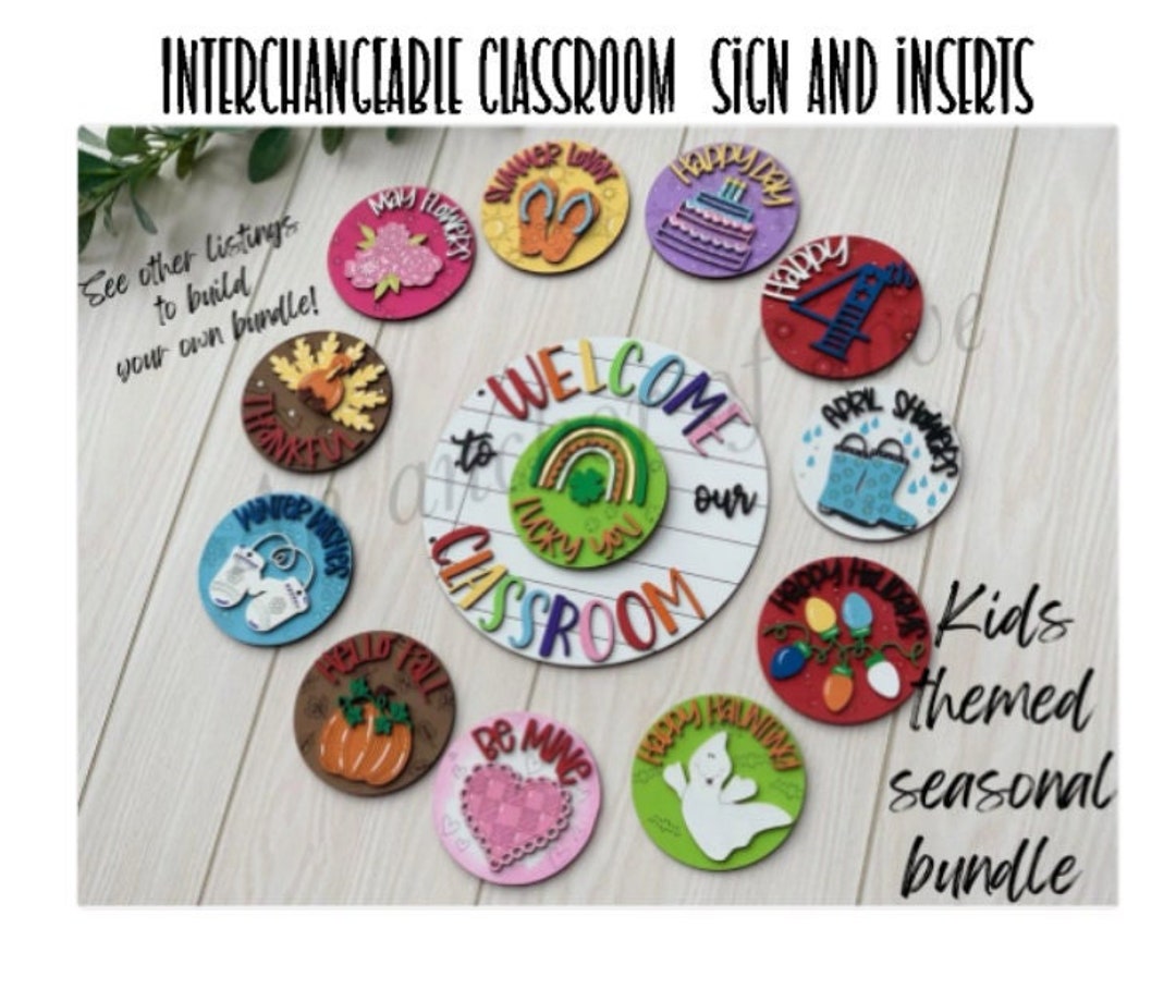 Complete Set 12 Piece Set -welcome to Our Classroom Kids Themed ...