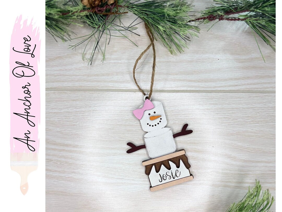 Personalized Snowman Smores Christmas Ornament Christmas - Etsy