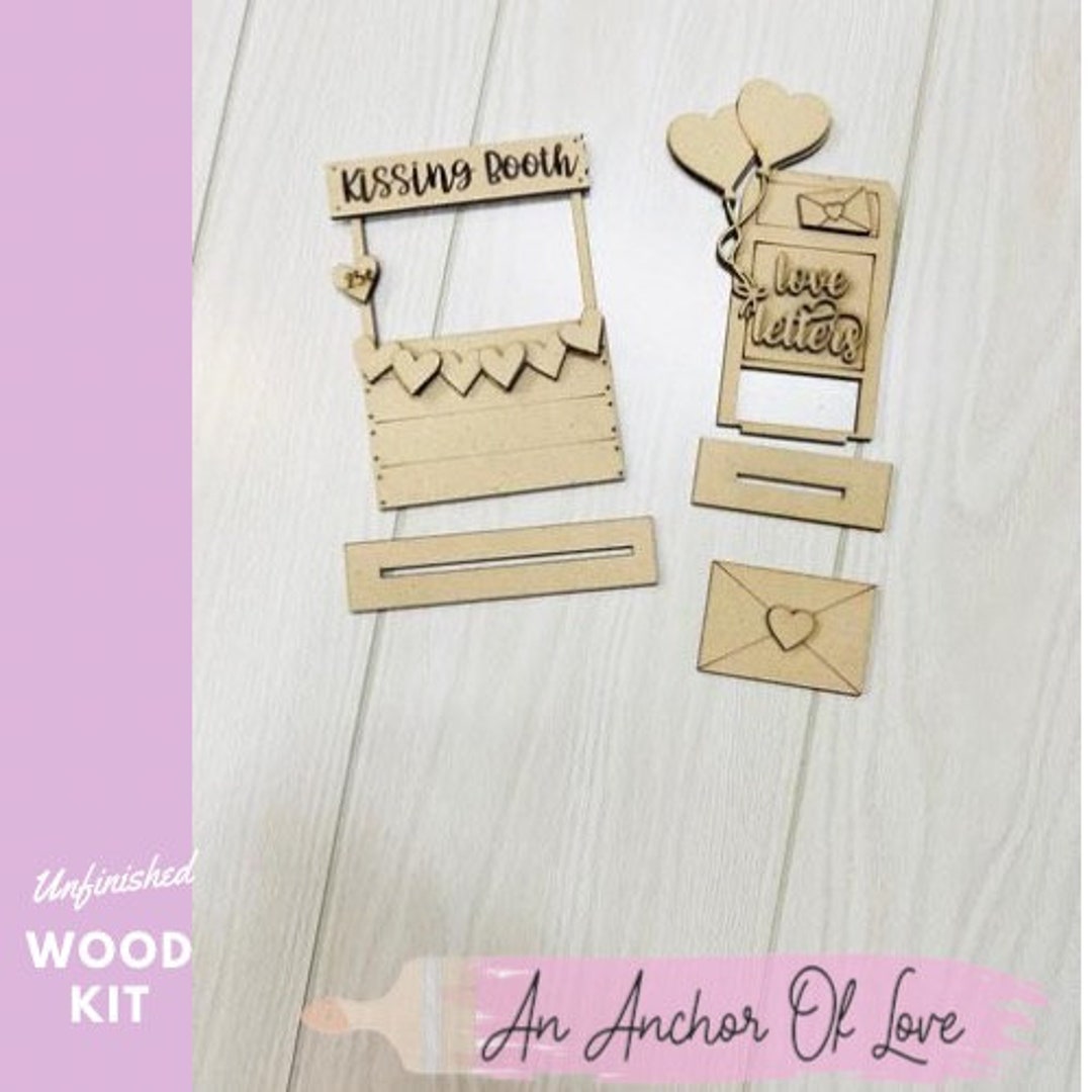 Kissing Booth and Love Letters Mail Box Tiered Tray Valentines Tiered ...