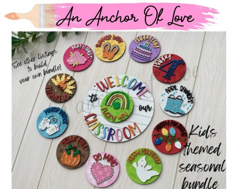 Complete Set 12 Piece Set -welcome to Our Classroom Kids Themed ...