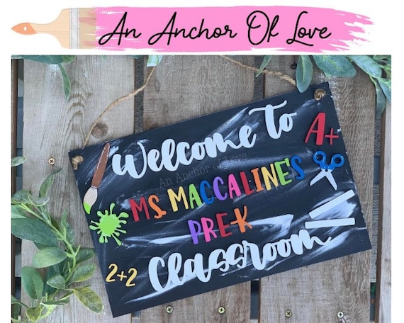 Chalkboard Themed Personalize Classroom Sign-great Teacher - Etsy