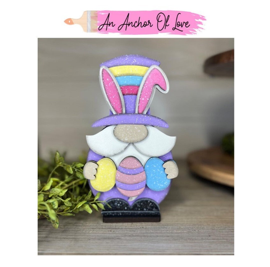 Painted Easter Bunny Gnome, Easter Gnome, Layered Gnome Craft, Easter ...