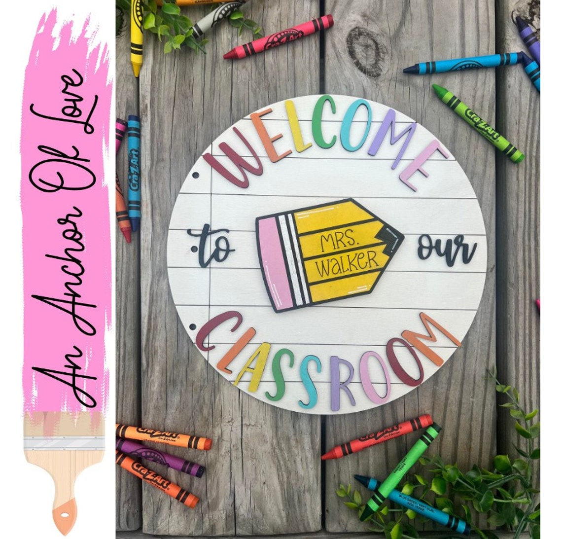 Interchangeable Welcome to Our Classroom Sign Personalized Pencil ...