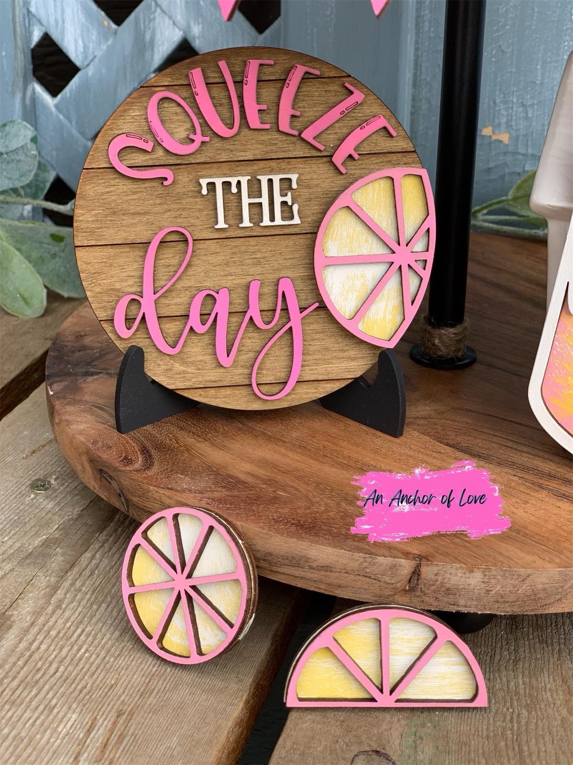Pink Lemonade Tiered Tray Decor- Lemonade Tiered Tray Decor-tiered Tray ...