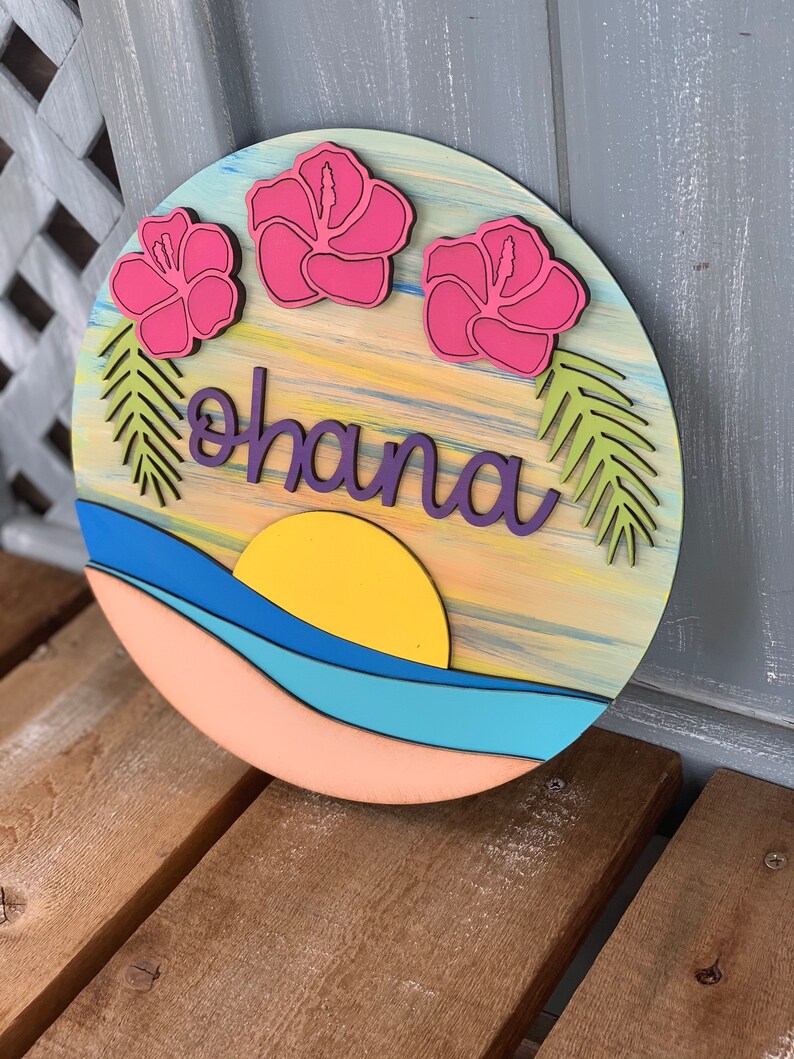 Ohana 3D Layered Round Wall Sign - Etsy