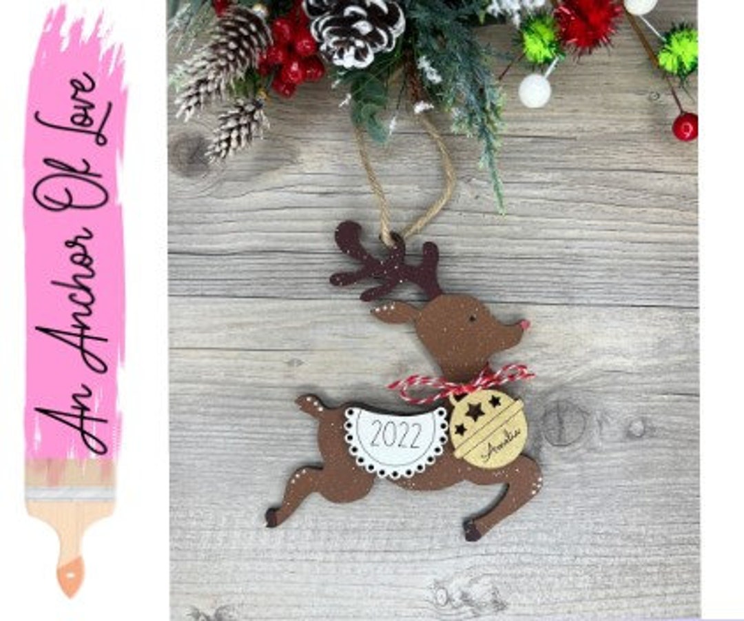 Personalized Reindeer Ornament Kids Personalized Ornament - Etsy